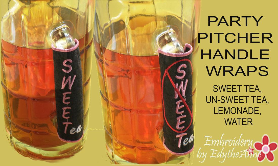 SWEET TEA/UNSWEET TEA HANDLE WRAPS In The Hoop Embroidery Design - DIG ...
