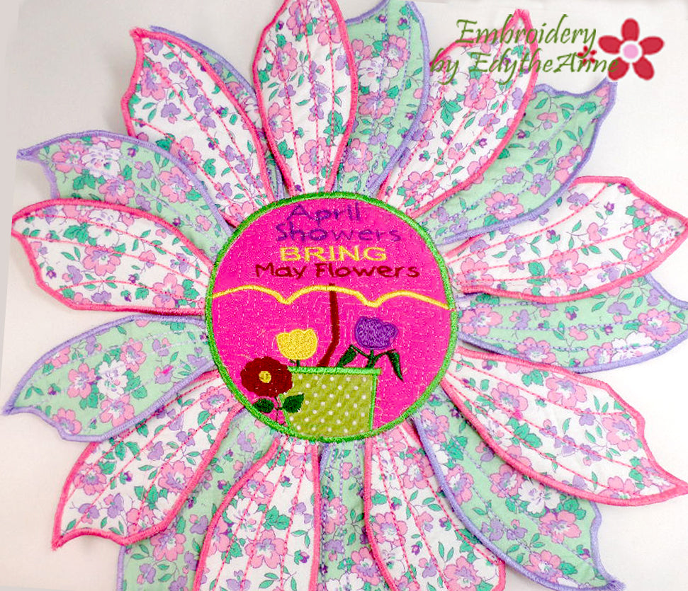 SPRING CENTERPIECE/APRIL SHOWERS In The Hoop Project -DIGITAL DOWNLOAD ...