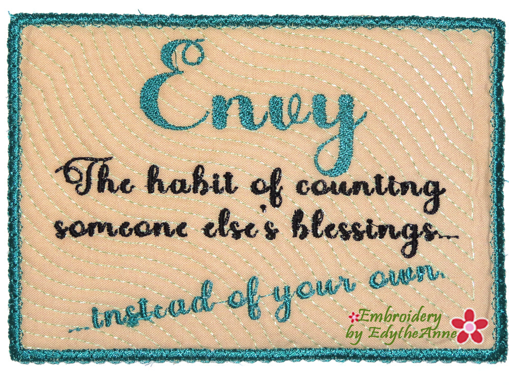 ENVY- In The Hoop Machine Embroidery DIGITAL DOWNLOAD| Embroidery by ...