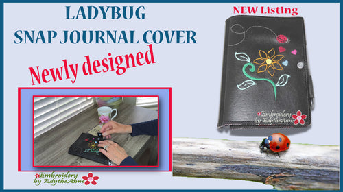 LADYBUG SNAP JOURNAL COVER- IN THE HOOP - Digital Download| Embroidery ...