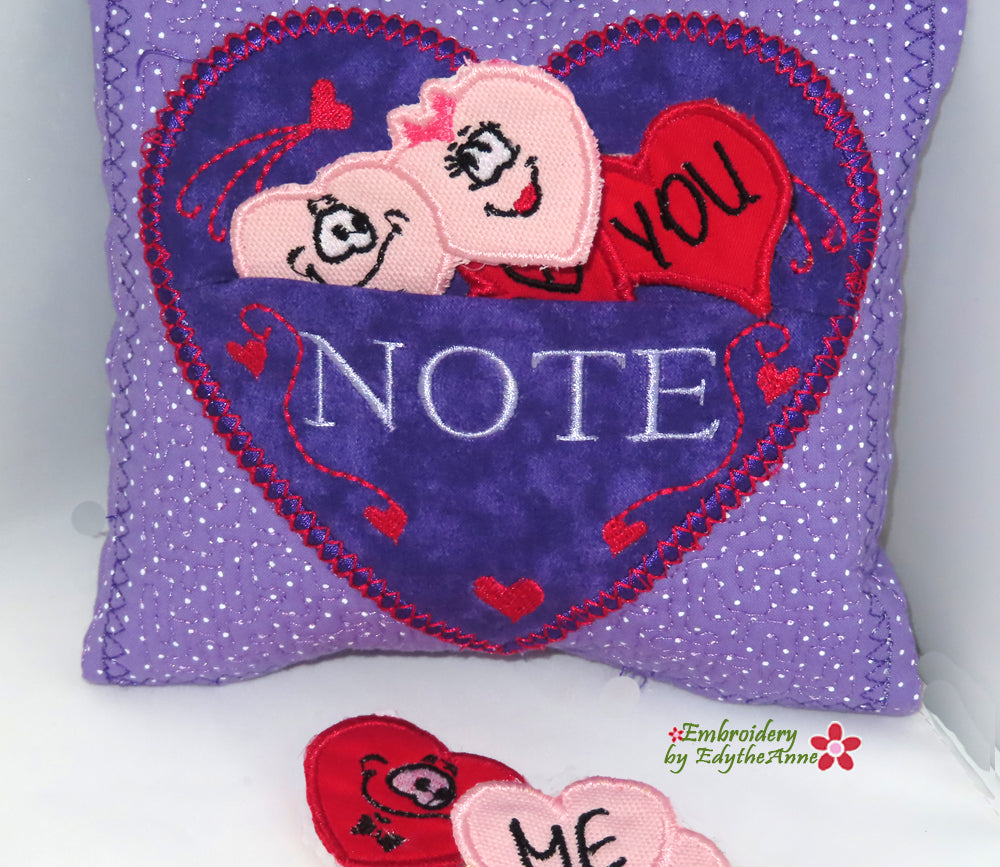 LOVE NOTES PILLOW In The Hoop Machine Embroidery Design| Embroidery by ...