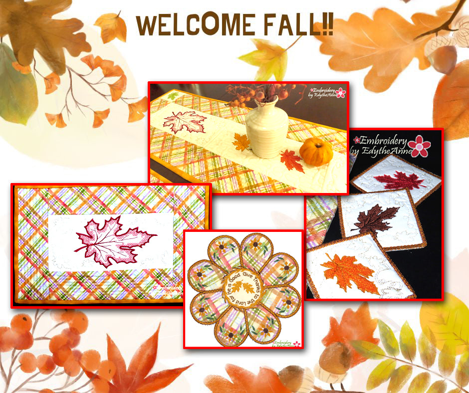 FALL FOLIAGE COASTER In The Hoop Machine Embroidery -| Embroidery by ...
