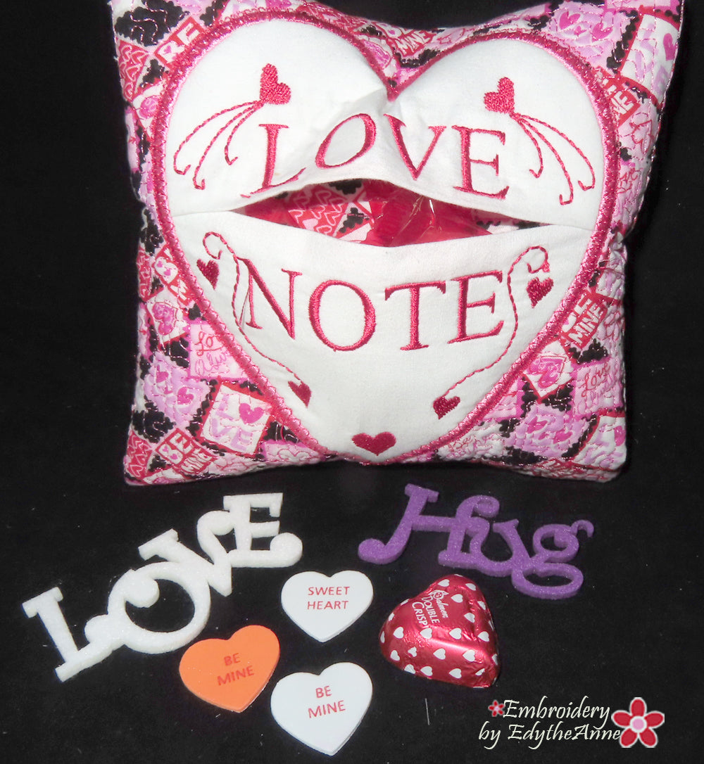 LOVE NOTES PILLOW In The Hoop Machine Embroidery Design| Embroidery by ...