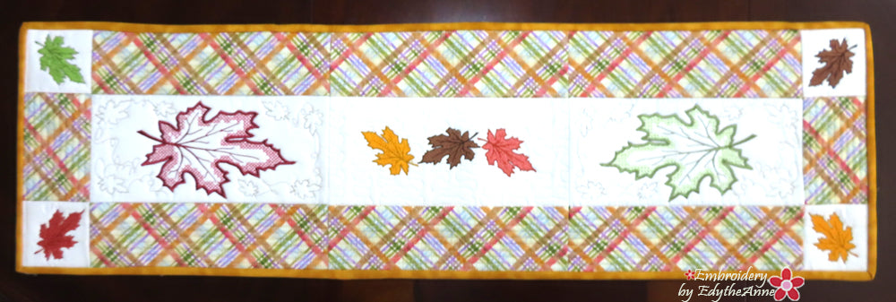 FALL FOLIAGE TABLE RUNNER & PLACEMAT SET In The Hoop - Digital Downloa ...