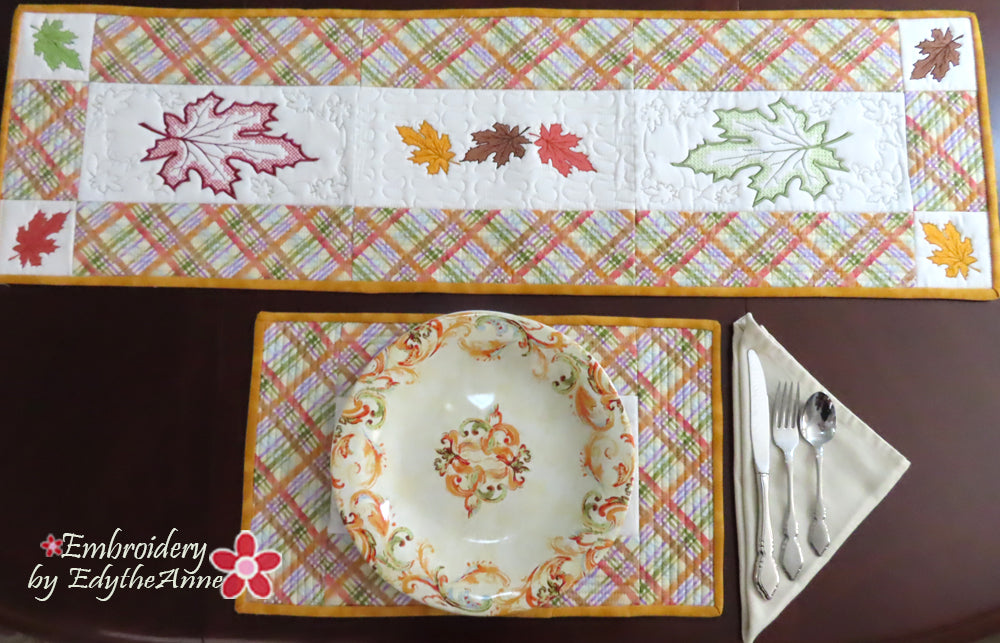 FALL FOLIAGE TABLE SETTING In The Hoop - Digital Download| Embroidery ...