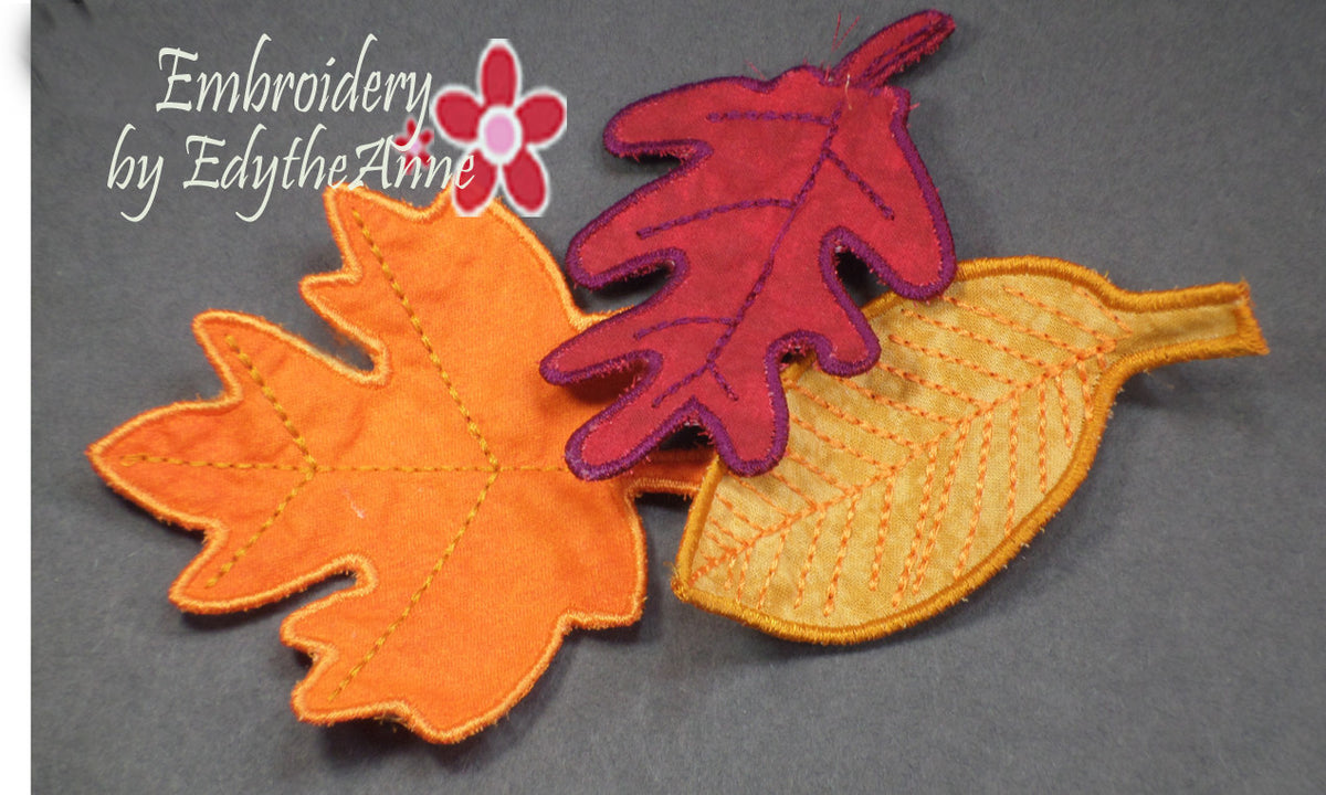 FALL LEAVES IN THE HOOP MACHINE EMBROIDERY| Embroidery by EdytheAnne