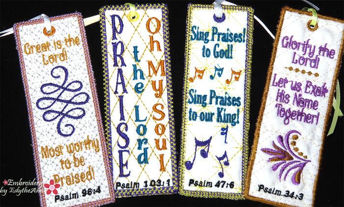 SAVE 30% THIS WEEK! PSALM PRAISE BOOKMARKS - Set of Four - In The Hoop ...