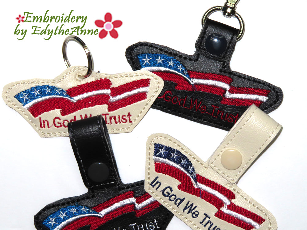 IN GOD WE TRUST KEY FOB Easy to stitch. - In The Hoop Machine Embroide ...
