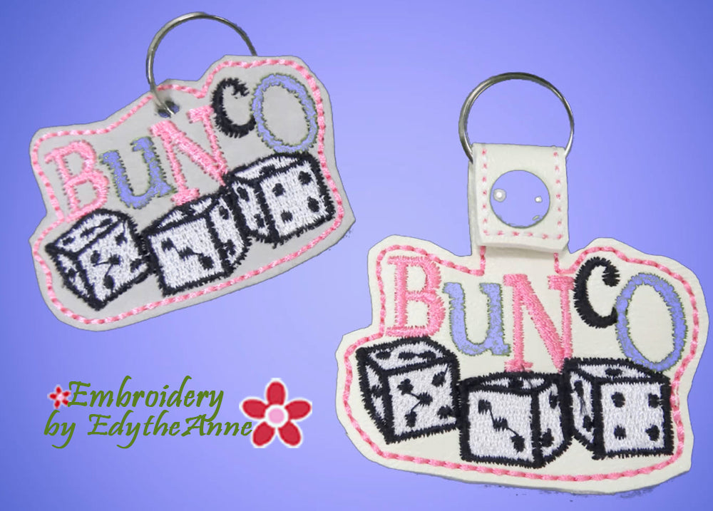 BUNCO KEY FOB Easy to stitch. - In The Hoop Machine Embroidery ...