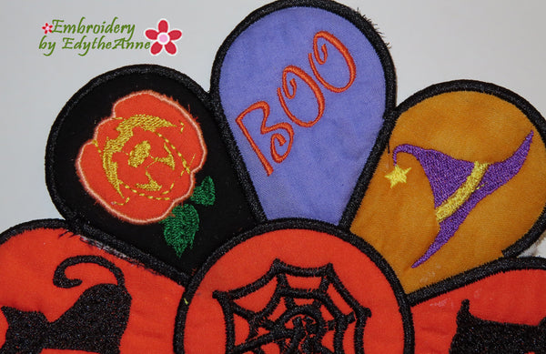 HALLOWEEN CANDLE RING/TABLE TOPPER In The Hoop Machine Embroidery ...