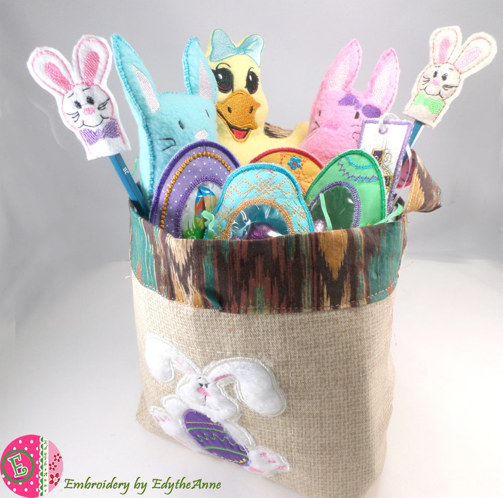 EASTER BASKET w/ Lots of Goodies Inside! Machine Embroidery Design - D ...
