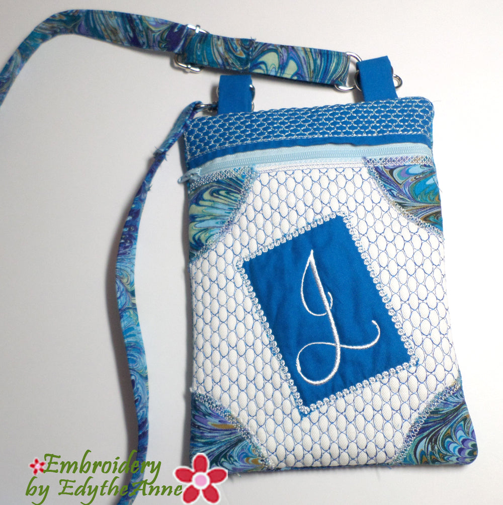 MONOGRAM CROSS BODY BAG - In The Hoop Machine Embroidery Design ...