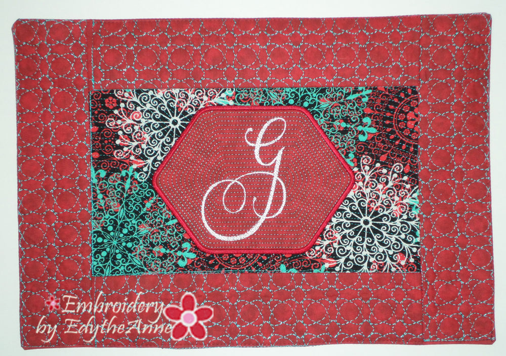 SAMANTHA MONOGRAM PLACE MATS In The Hoop Machine Embroidery Design ...