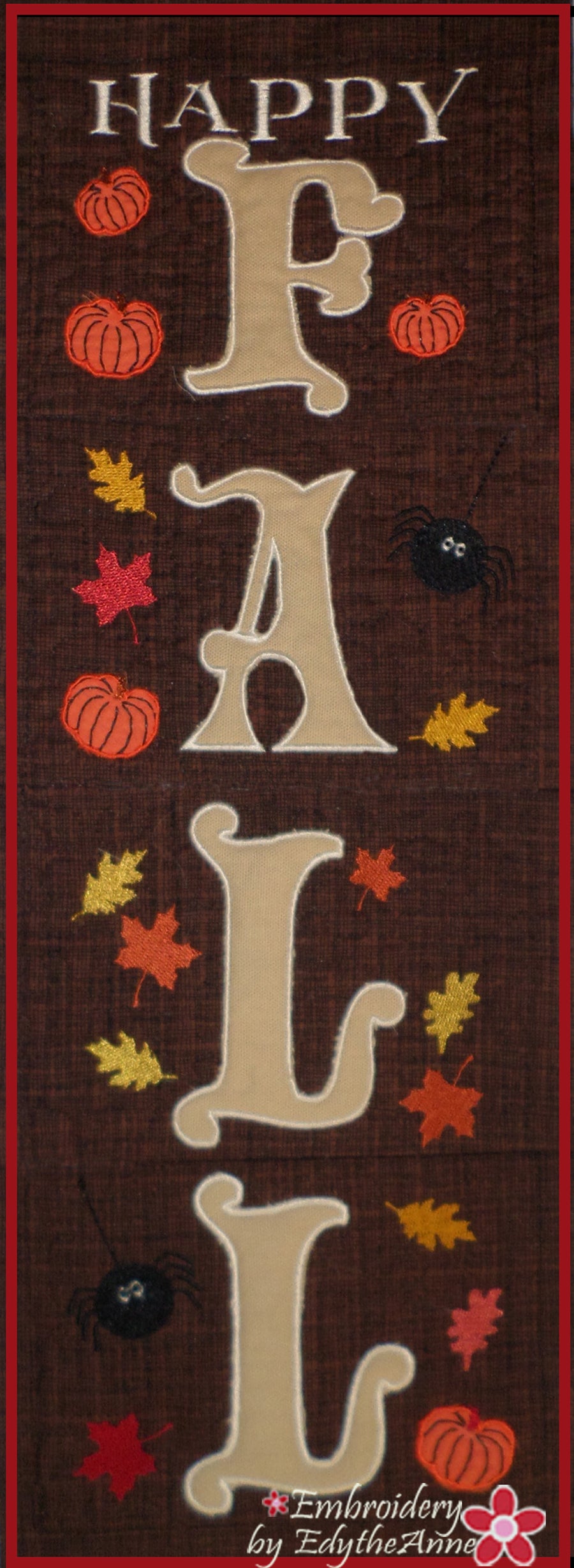 HAPPY FALL DOOR OR WALL HANGING- In The Hoop Machine Embroidery ...