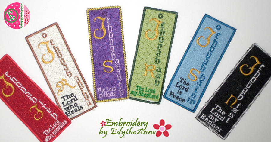 FAITH BASED IN THE HOOP MACHINE EMBROIDERY BOOKMARKS Names of God ...