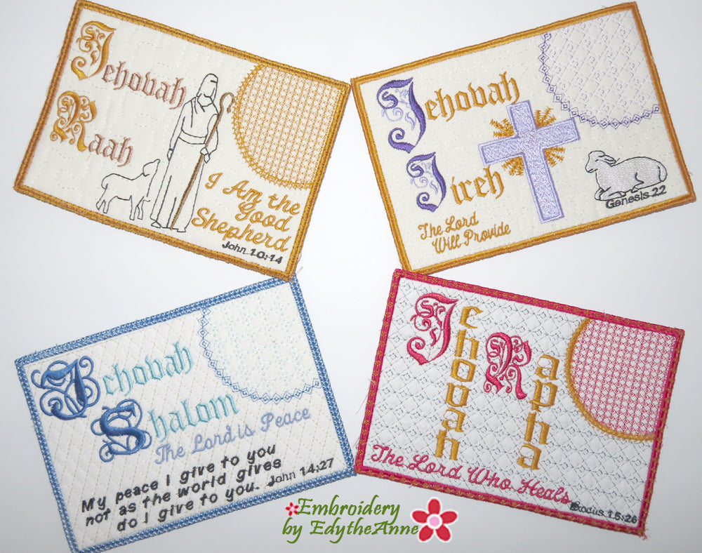 Names of God In The Hoop Machine Embroidery Mug Mat/Mug Rug ...