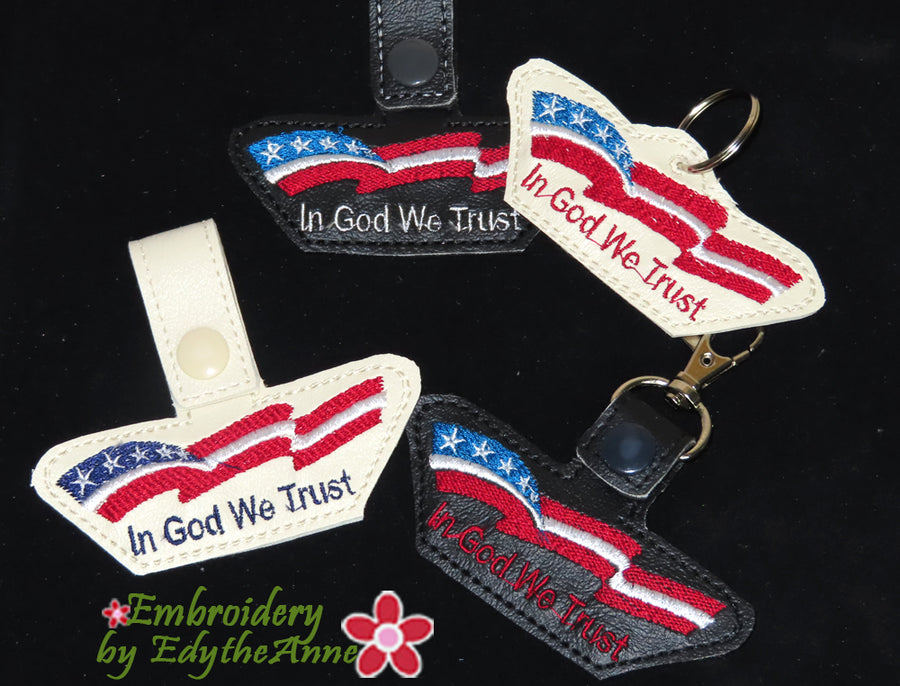 IN GOD WE TRUST KEY FOB Easy to stitch. - In The Hoop Machine Embroide ...