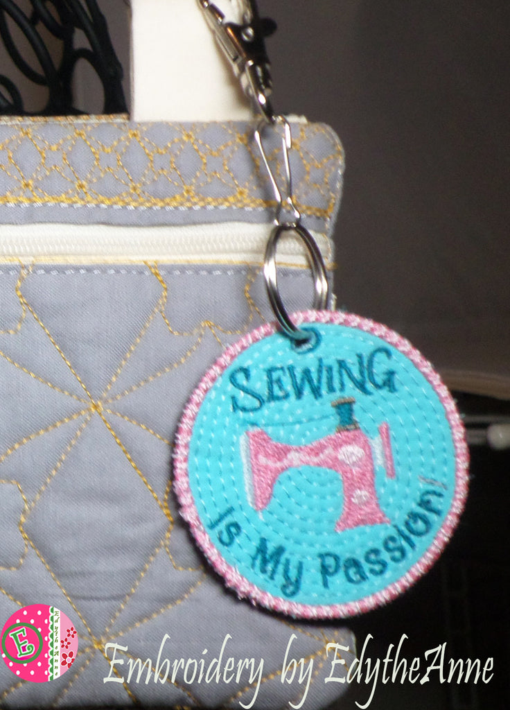 SEWING IS MY PASSION KEY TAG. Easy to stitch. - In The Hoop Machine Em ...
