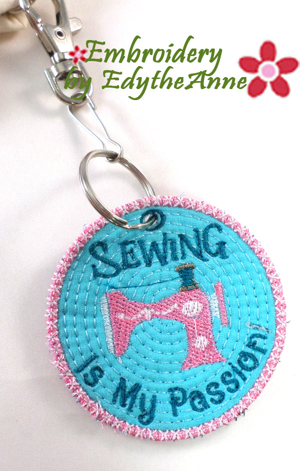 SEWING IS MY PASSION KEY TAG. Easy to stitch. - In The Hoop Machine Em ...