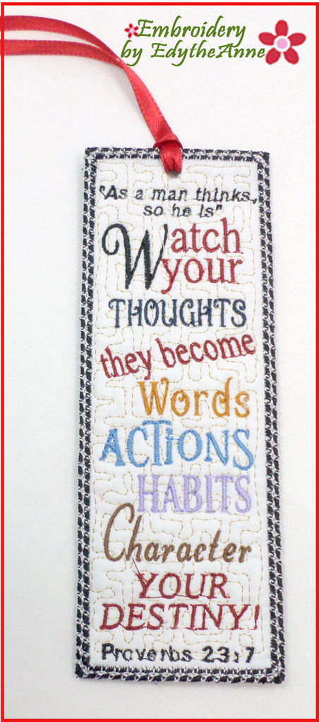 BOOKMARK SET OF THREE FAITH BASED In The Hoop Machine Embroidery ...