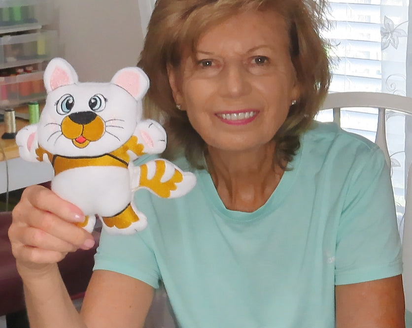 BELLA CAT STUFFIE Completely done In The Hoop Machine Embroidery Design ...