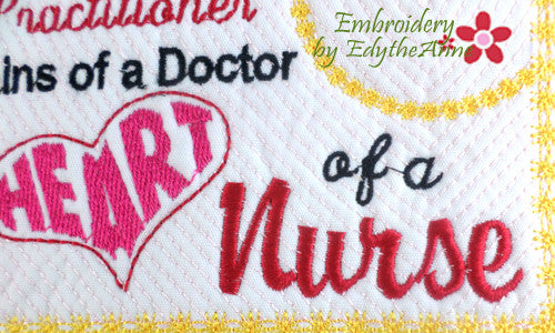 NURSE PRACTITIONER In The Hoop Machine Embroidered Mug Mat/Mug Rug ...