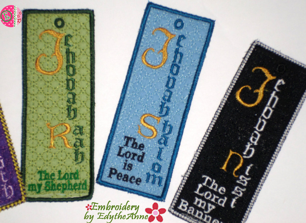 FAITH BASED IN THE HOOP MACHINE EMBROIDERY BOOKMARKS Names of God ...