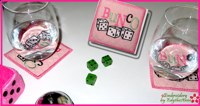 BUNCO COASTER In The Hoop Machine Embroidery- DIGITAL DOWNLOAD ...